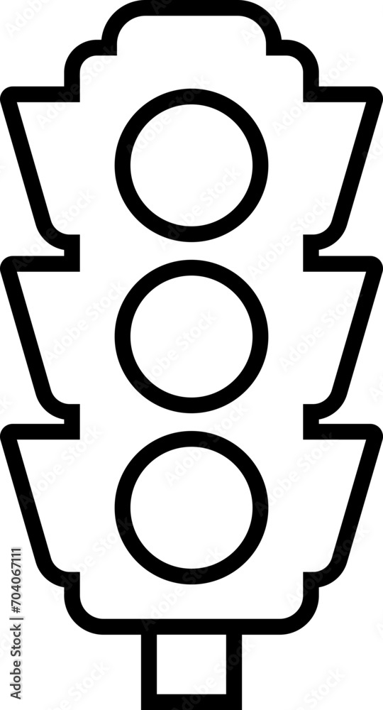 Traffic light interface icon in line. isolated in transparent ...