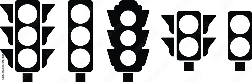 Traffic light interface icon in flat set. isolated in transparent ...