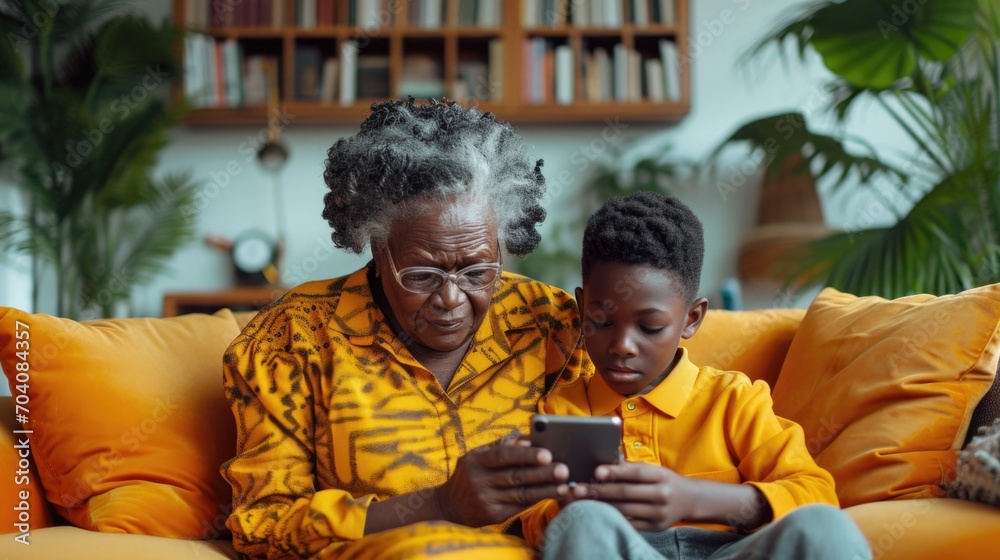 Grandson Patiently Teaches His Grandmother To Use A Mobile Phone 6470