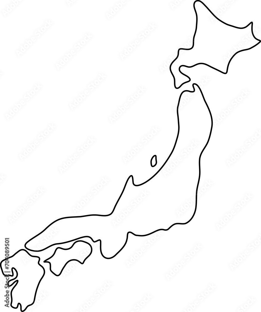 Map of Japan. Country map outline vector illustration Stock Vector ...