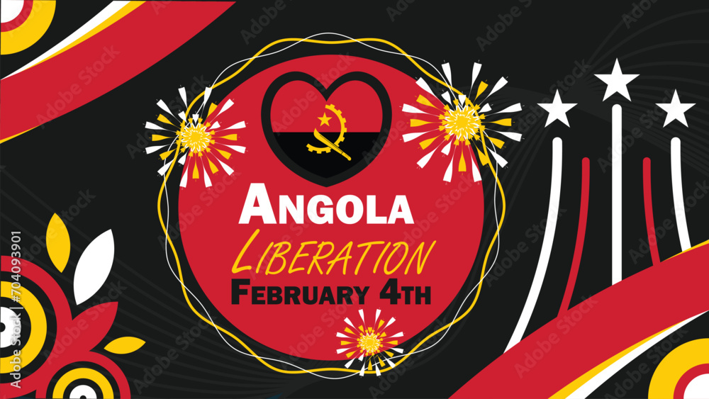 Angola Liberation Day vector banner design with geometric shapes and ...