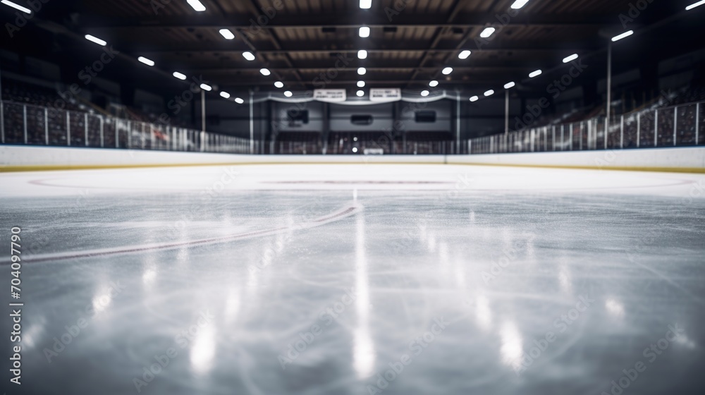 Ice hockey rink background. Blurred image of ice hockey rink. Stock ...