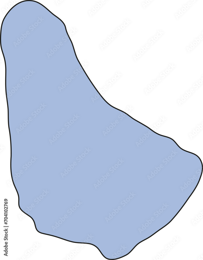 Map of Barbados. Country map silhouette vector illustration Stock ...