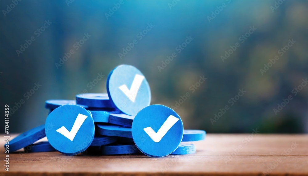Blue check mark logos Stock Illustration | Adobe Stock