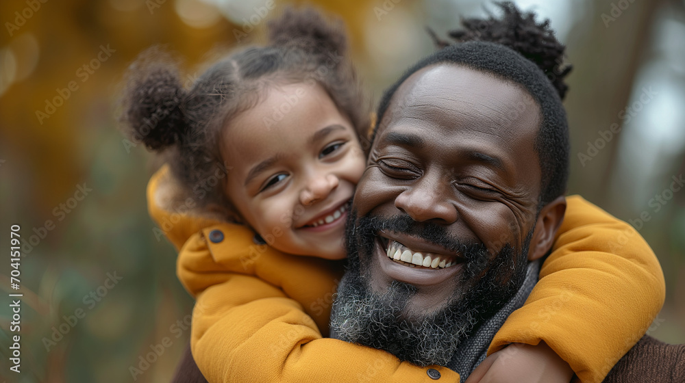 black african american father and child, dad and daughter bonding Stock ...
