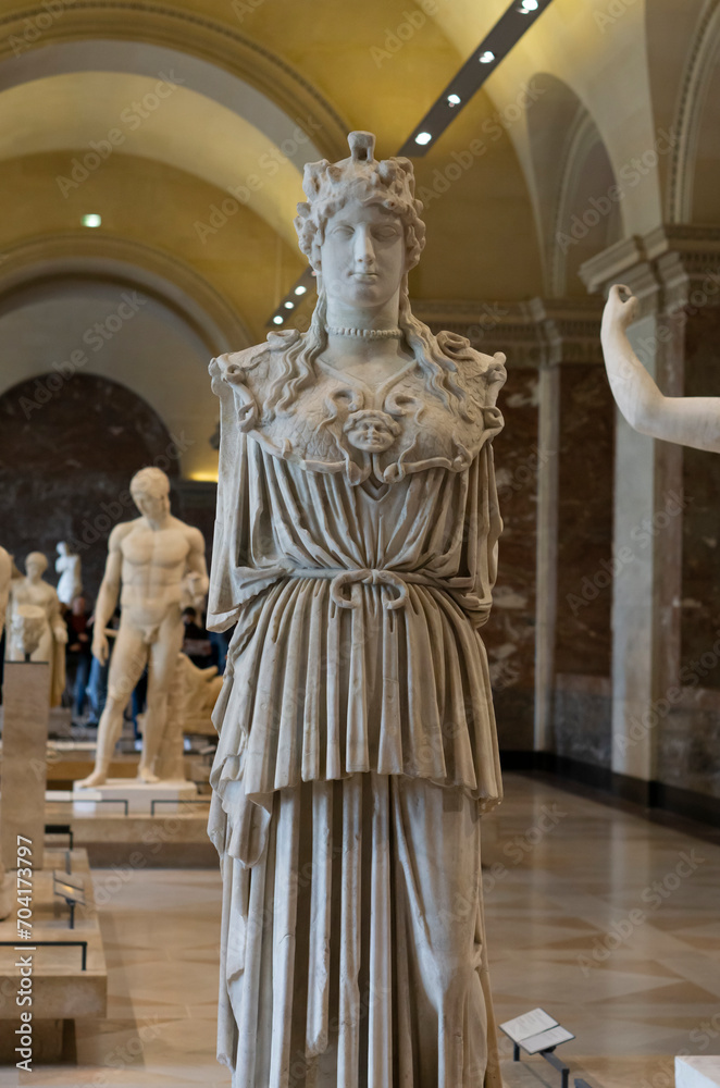 20.04.2023 Paris, France. Ancient Roman sculptures and art vintage ...