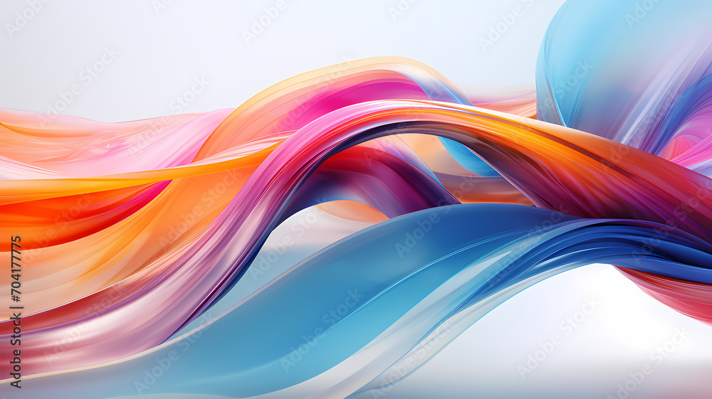 Abstract art with thick dynamic wavey lines in an energy wave pattern ...