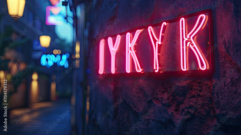 IYKYK (if you know you know) Gen Z slang, written in a neon sign ...