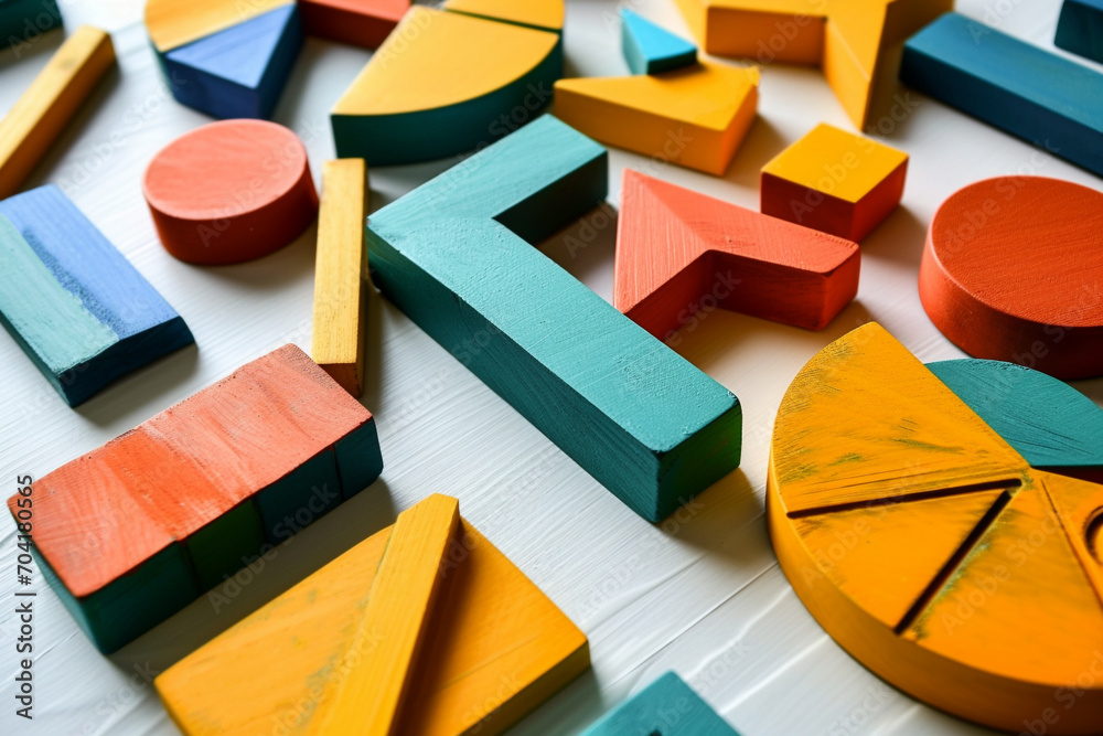 Сolorful math fractions on the backgrounds. interesting math for kids ...