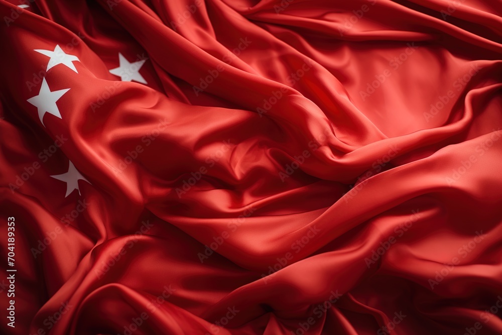 Red flag with five white stars Stock Illustration | Adobe Stock