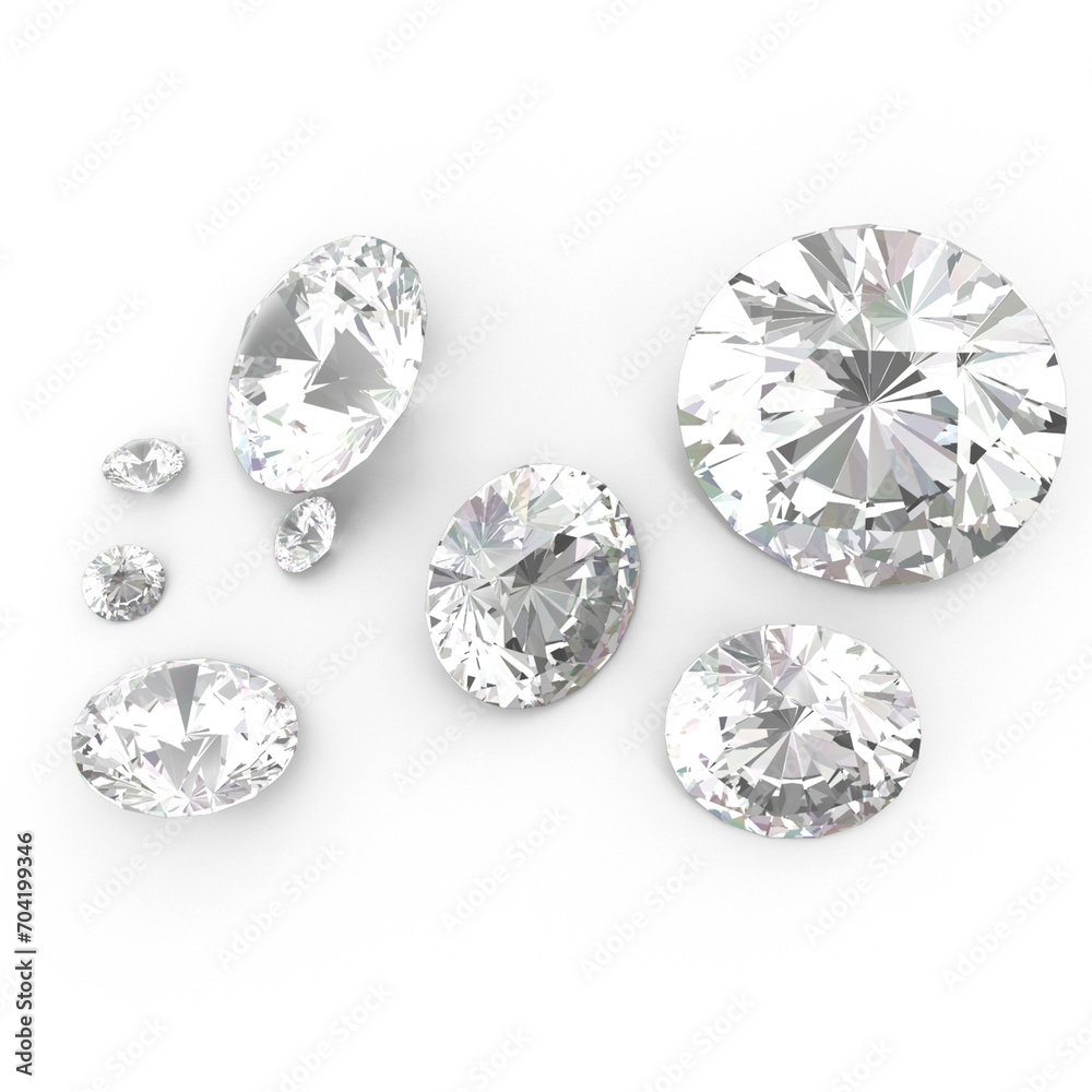 Realistic Diamonds 3D Model - High-Quality PNG for Luxury Jewelry ...