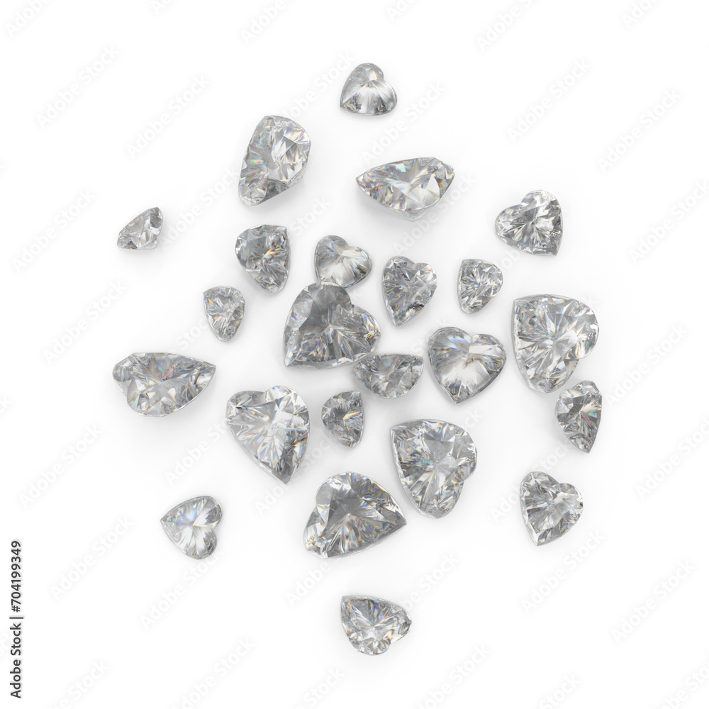 Realistic Diamonds 3D Model - High-Quality PNG for Luxury Jewelry ...