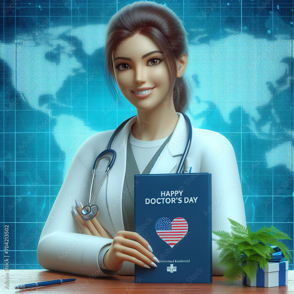 International doctors day theme logo Image 3d Photo celebrate doctors ...