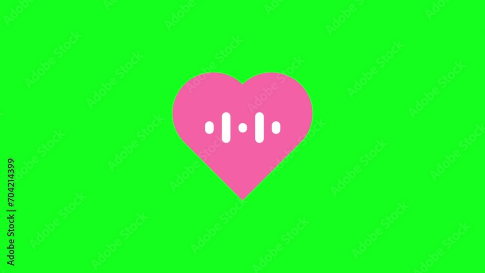 love sounds animated heart sounds green screen 3d 4k alpha looping ...