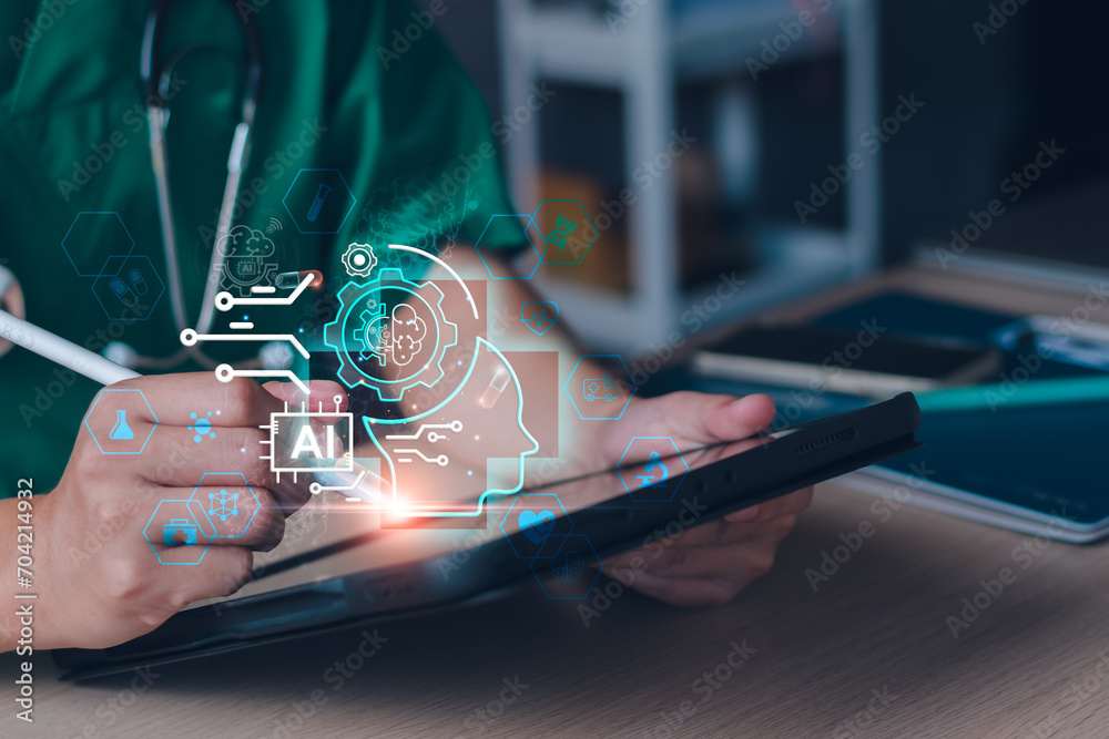 Medical technology, doctor use AI robots for diagnosis, care, and ...