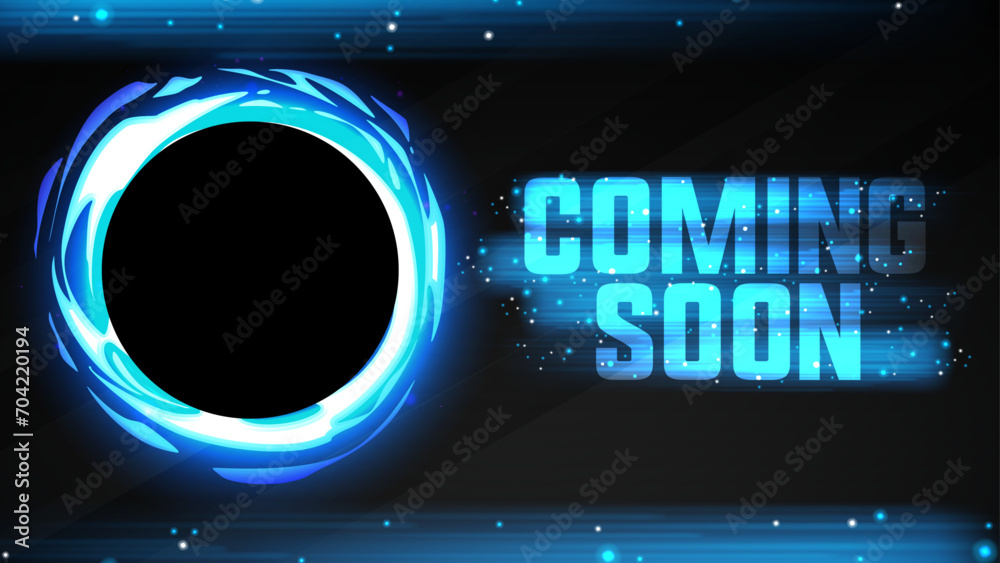 Futuristic Coming Soon Banner with Circular Brilliance and Modern ...