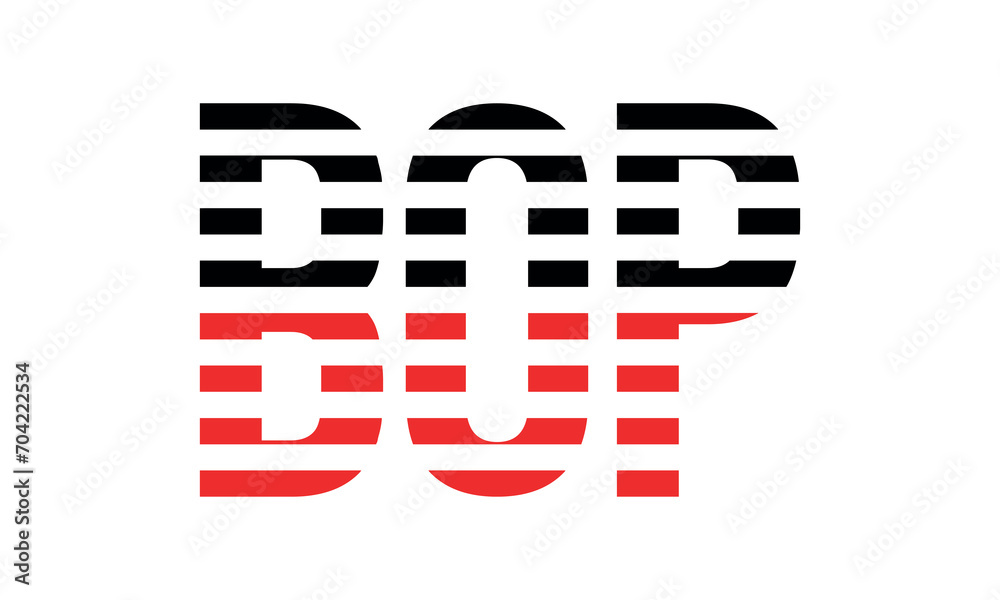 BOP three initial letter iconic line negative space minimal logo design ...