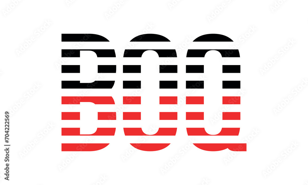 BOQ three initial letter iconic line negative space minimal logo design ...