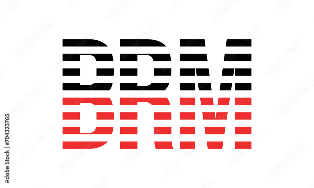 BRM three initial letter iconic line negative space minimal logo design ...