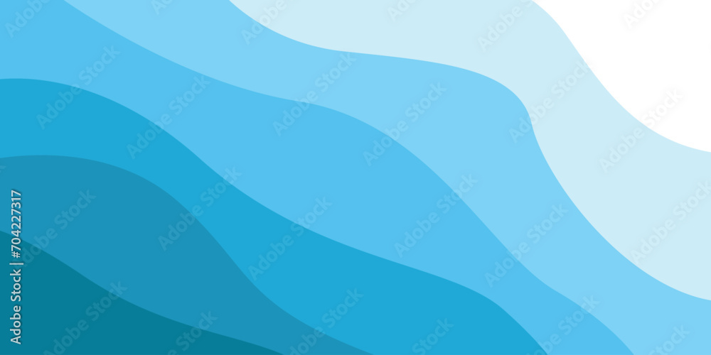 Abstract blue wave banner background with geometric wavy shapes. Vector ...
