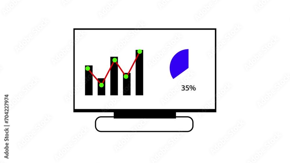 Vidéo Stock Computer monitor displaying a progress bar with a graph ...