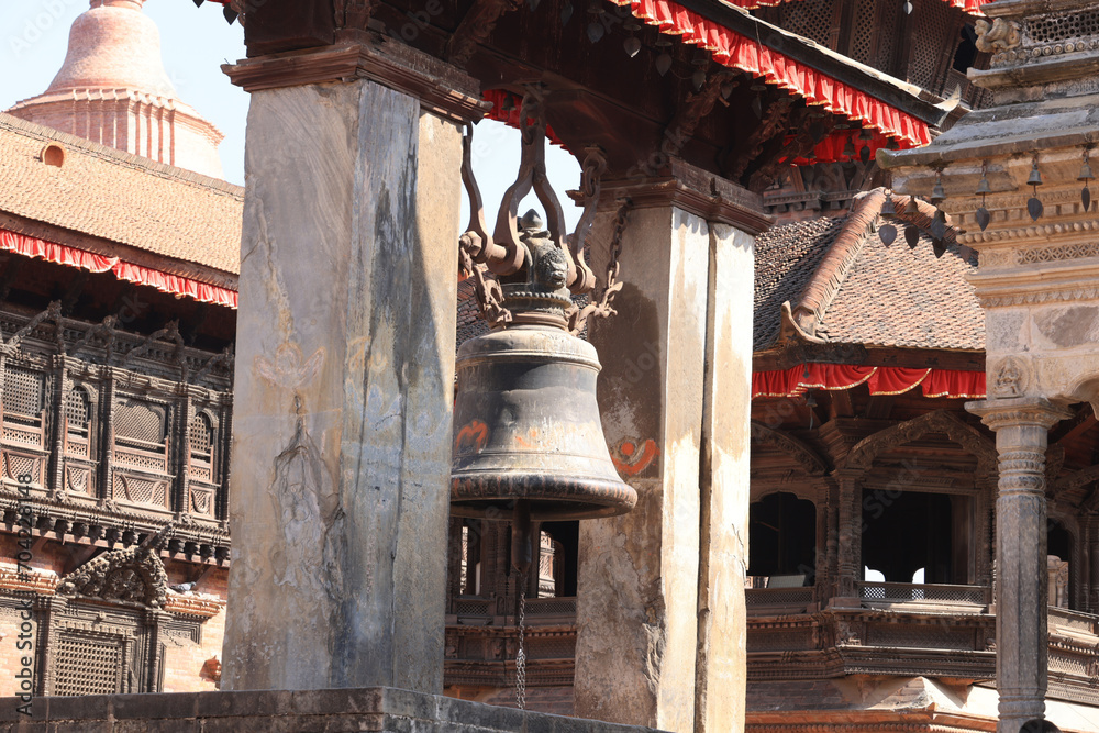 Taleju bell in Bhaktapur Durbar Square, the bell is rung during the ...