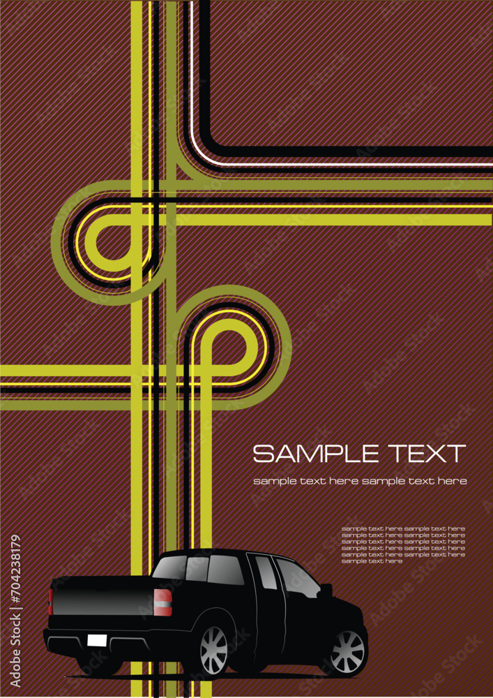 Cover for brochure or template office folder with junction and car ...
