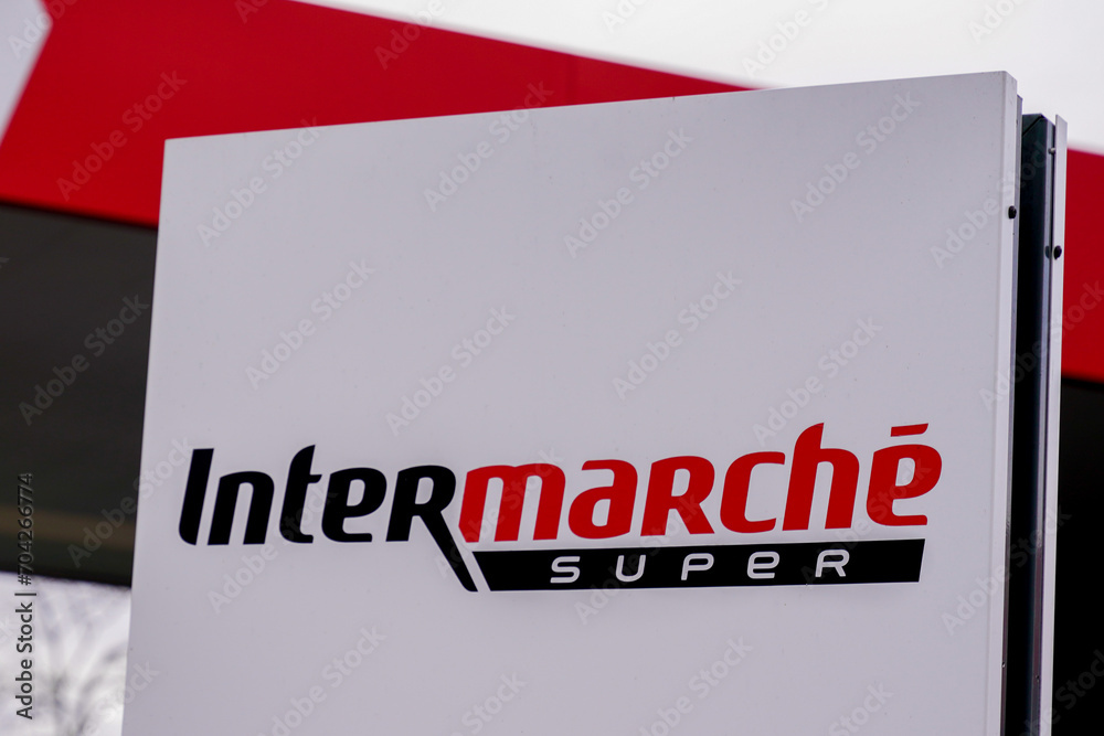 Intermarche facade wall entrance shop supermarket super store retail ...