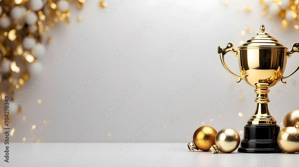 Gold trophy with copy space wallpaper, Winning achievement visuals ...