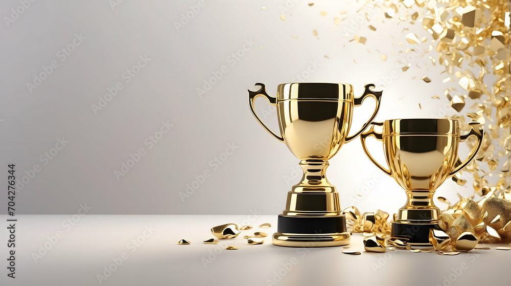 Gold trophy with copy space wallpaper, Winning achievement visuals ...