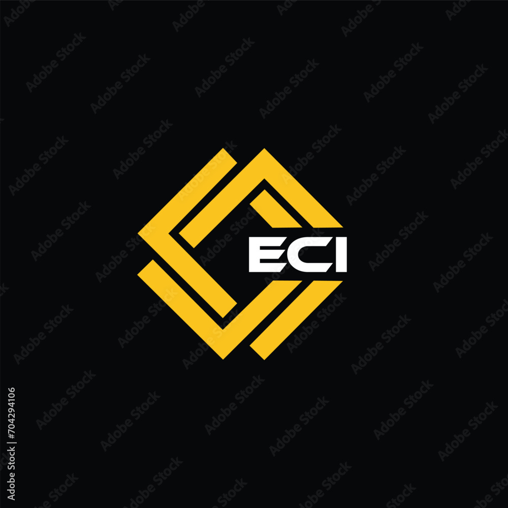 ECI letter design for logo and icon.ECI typography for technology ...