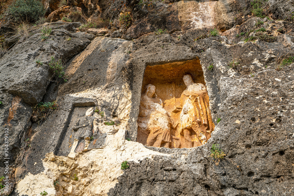 Adamkayalar (literally "man-rocks") is a location in Mersin, Turkey ...