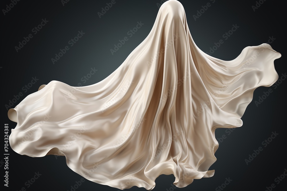 Ghost Figure Covered with White Silk Cloth Stock Illustration | Adobe Stock