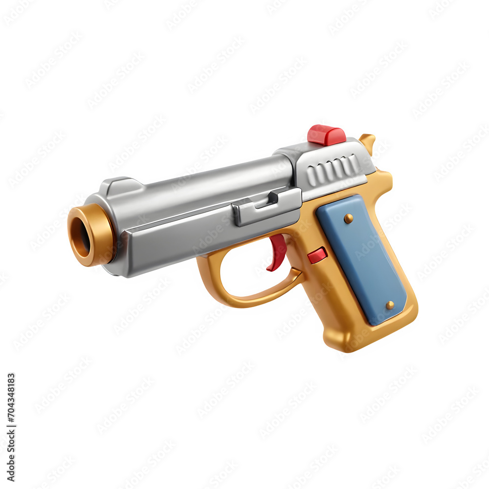 toy pistol on transparent background,3d gun on transparent background ...