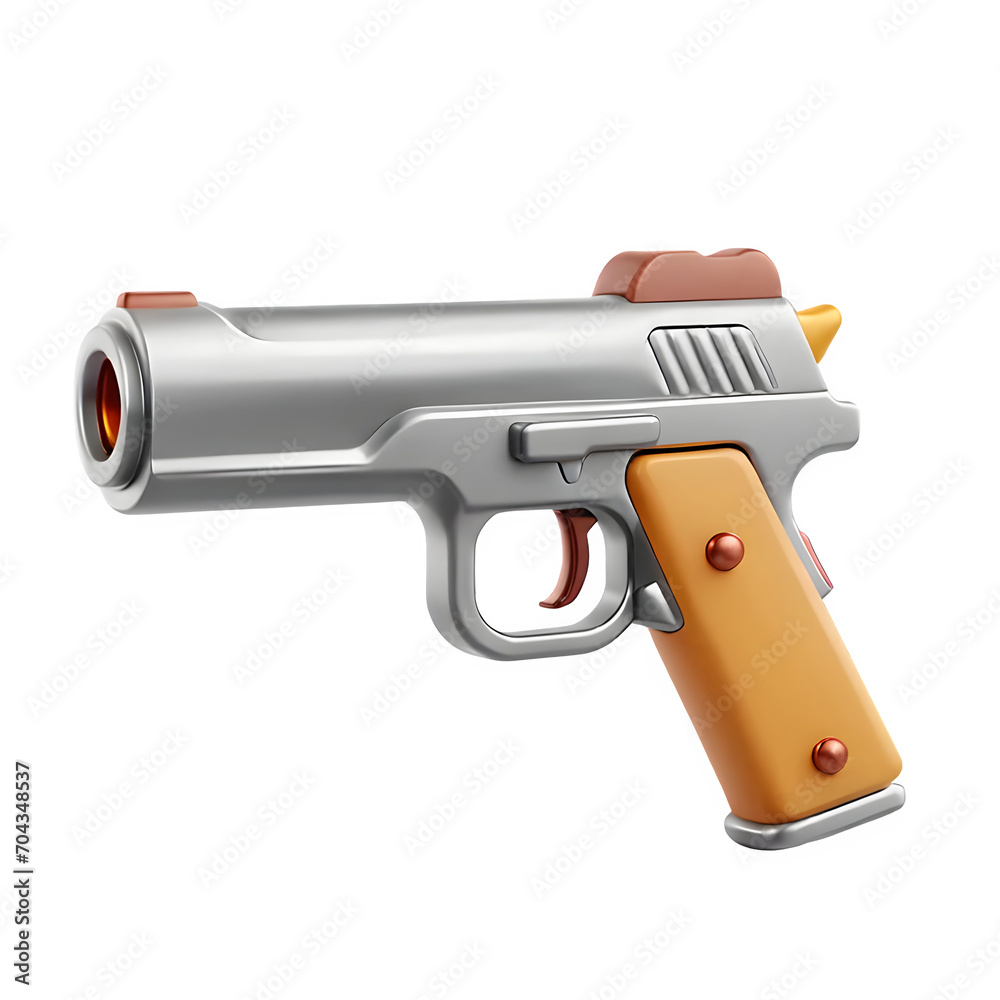 toy pistol on transparent background,3d gun on transparent background ...