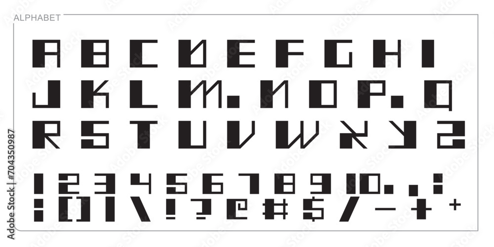 Alphabet Split Monogram, Split Letter Monogram, Alphabet Frame Font ...