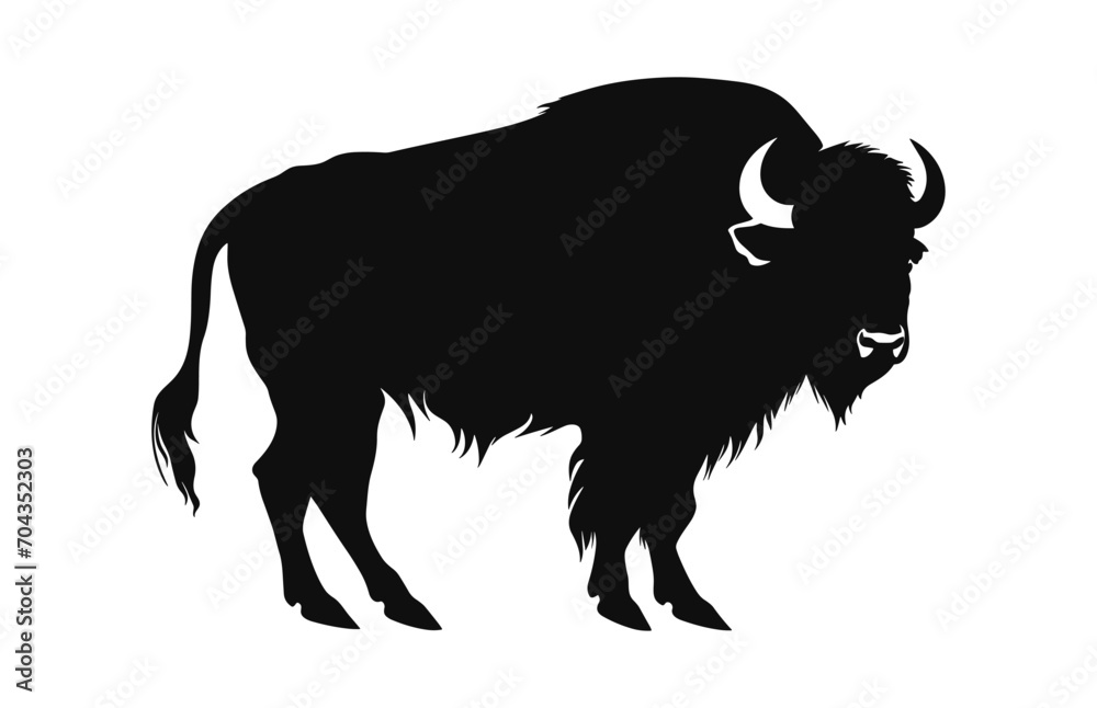 American Bison Silhouette Vector, A bison animal clipart Stock Vector ...