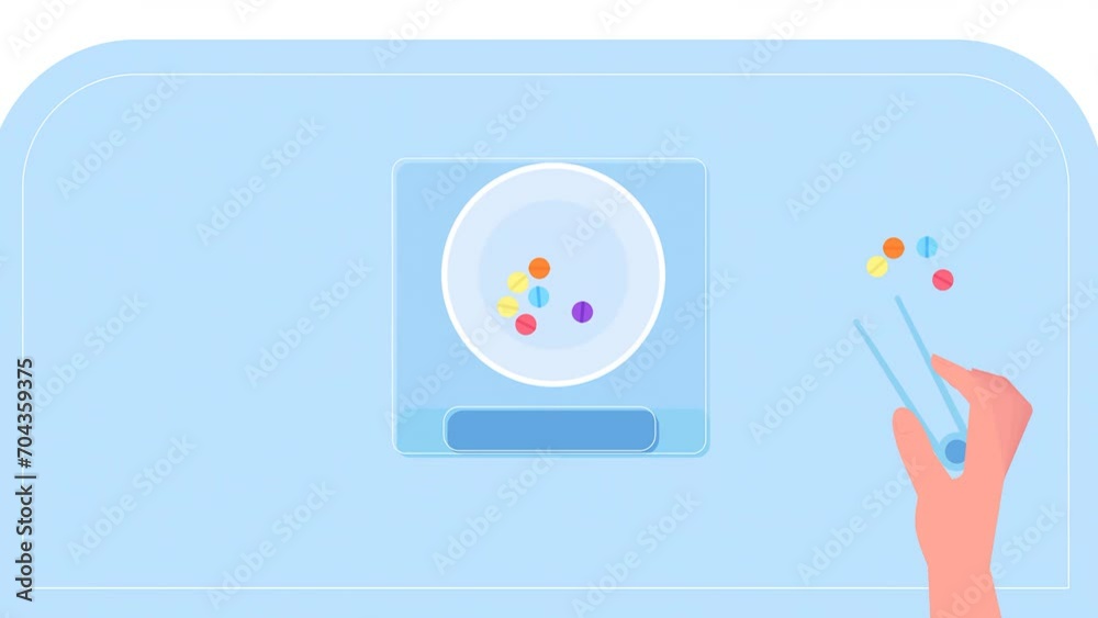 Vidéo Stock 2D Animated Cartoon Hands Measuring The Milligrams Of ...