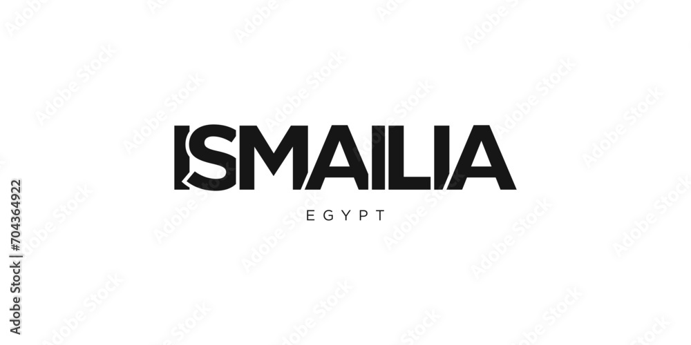 Ismailia in the Egypt emblem. The design features a geometric style ...
