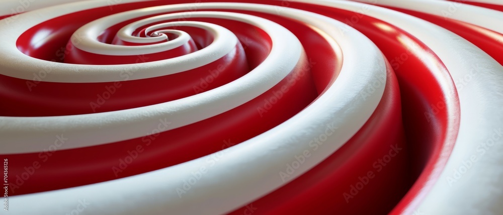 Striped geometric infinite tunnel. red and white abstract hypnotic hole ...
