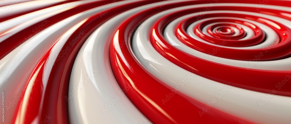 Striped geometric infinite tunnel. red and white abstract hypnotic hole ...