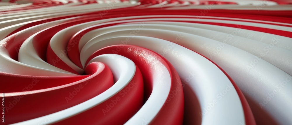 Striped geometric infinite tunnel. red and white abstract hypnotic hole ...