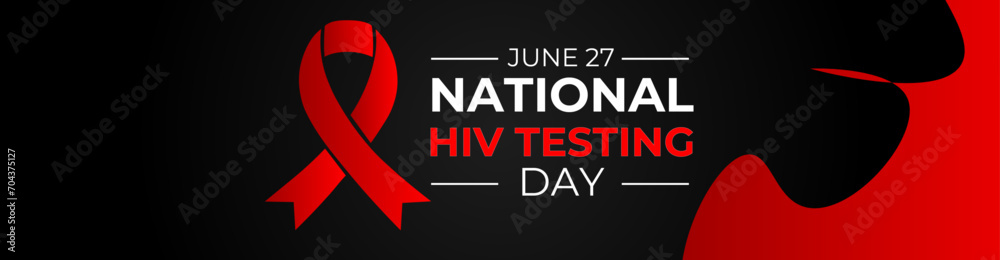 Know your status lettering poster with red ribbon. Get HIV tested ...
