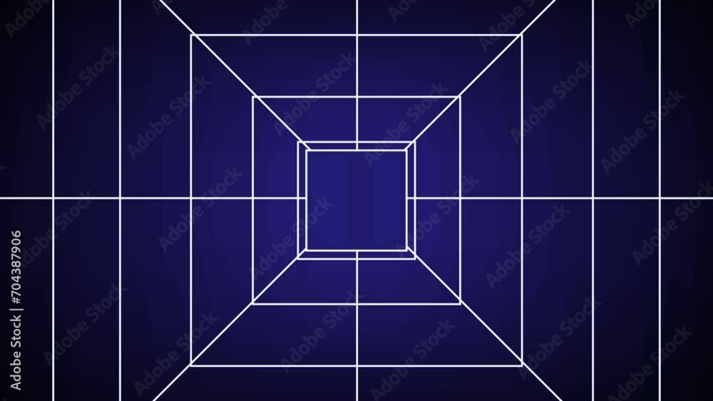 VJ abstract neon line square tunnel transition. Music, led monitor, stage openers loop ...