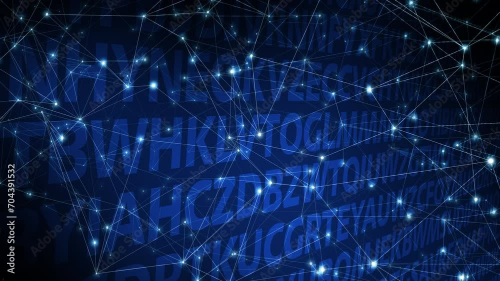 Alphabet letters and connected lines typographic background of creative ...