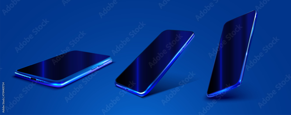 Contemporary glass smartphone suspended above a table, featuring sleek ...