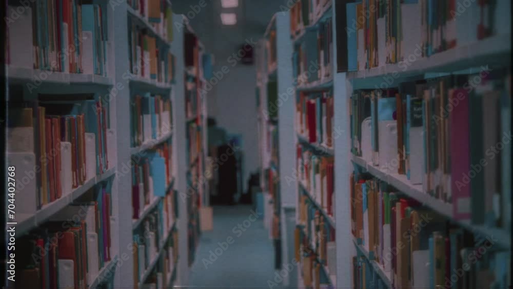 Archives Corridor Documents Zoom Through Bookshelves Tracking Shot, VHS ...