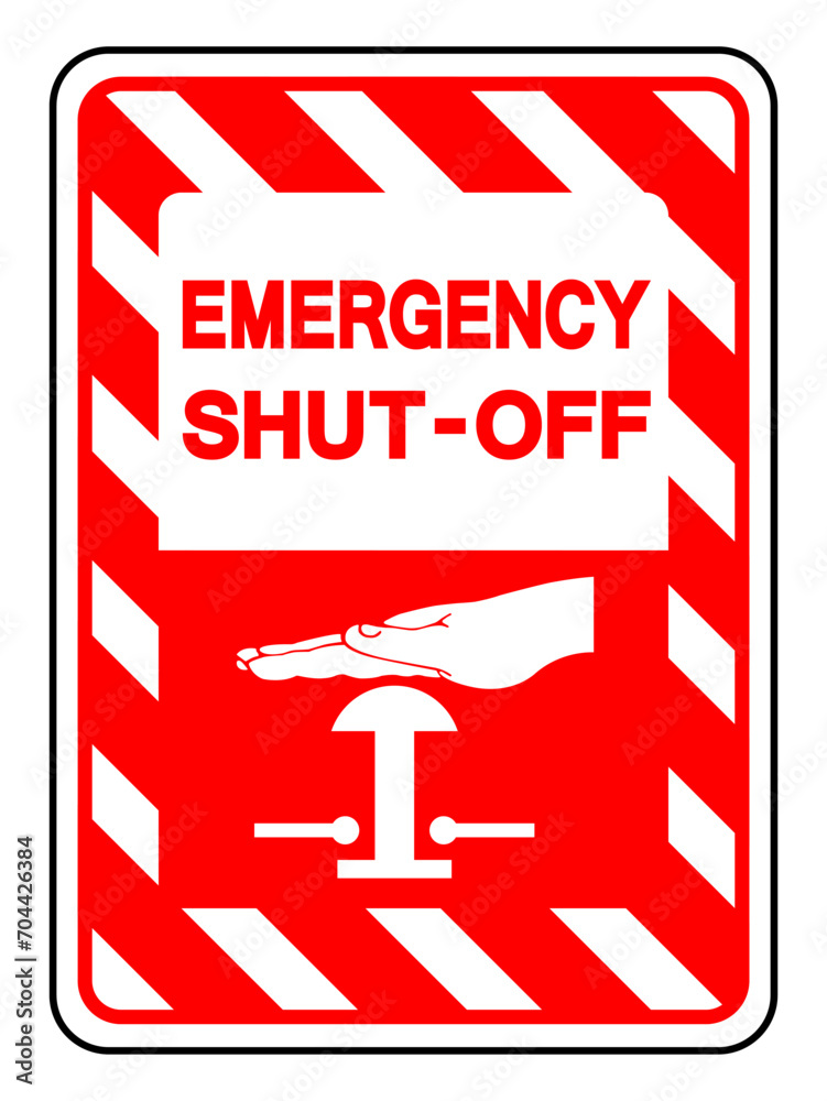 Emergency Shut Off Symbol Sign, Vector Illustration, Isolate On White ...