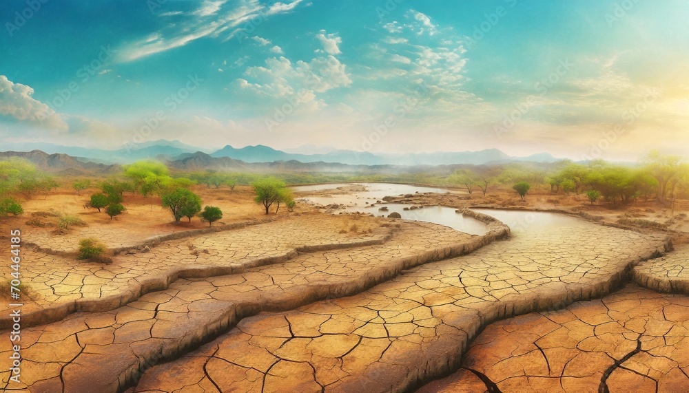 drought stricken regions and water scarcity concept fantasy concept ...