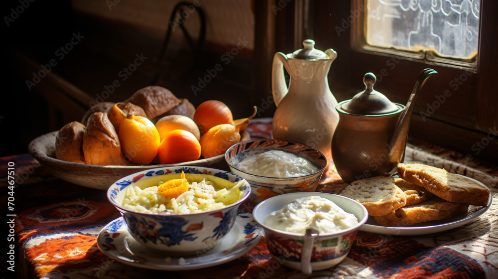 Traditional Romanian breakfast, food, meal, dish, cooking, restaurant ...